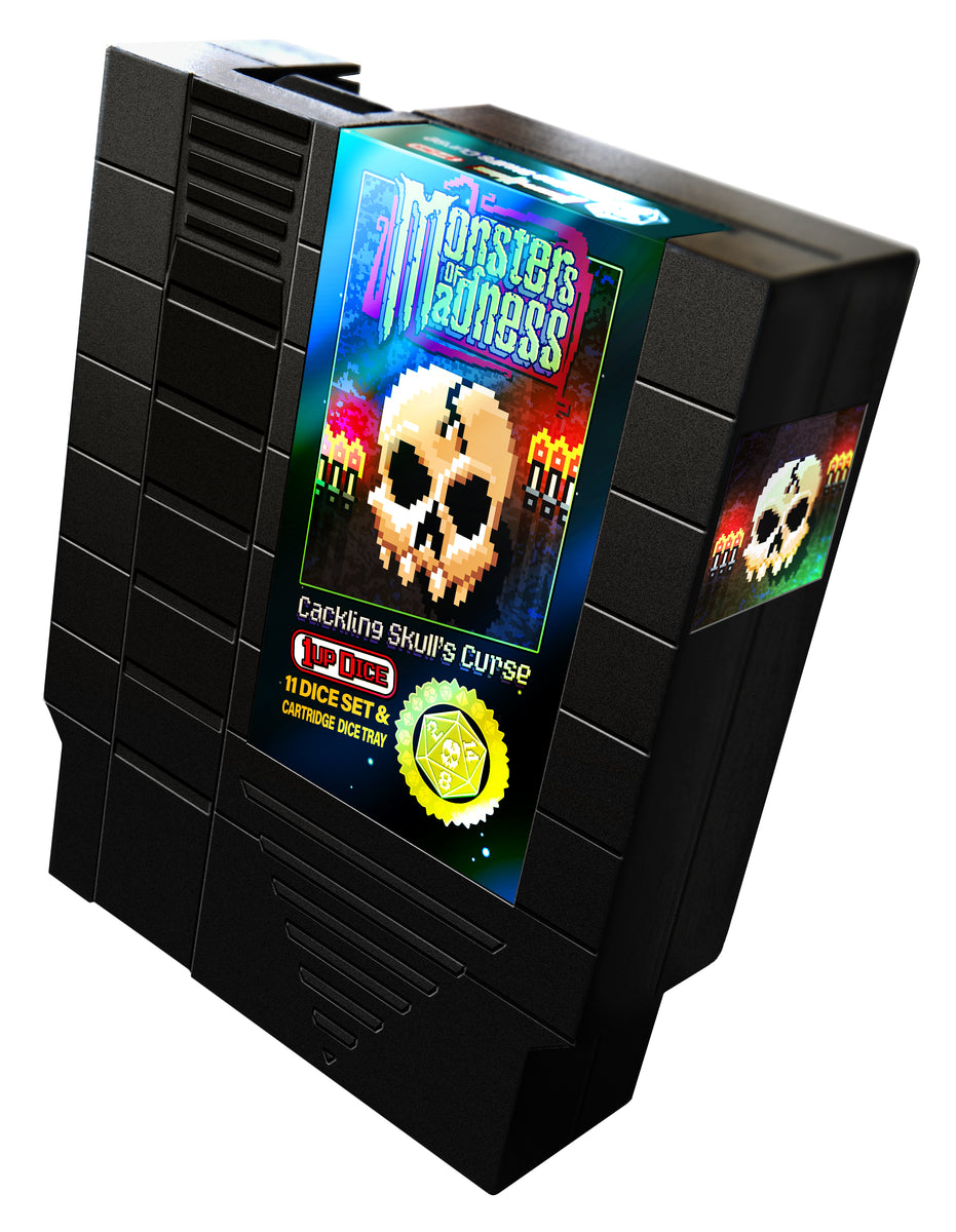 1UP-Dice Cackling Skull polyhedral set – Infinite Black