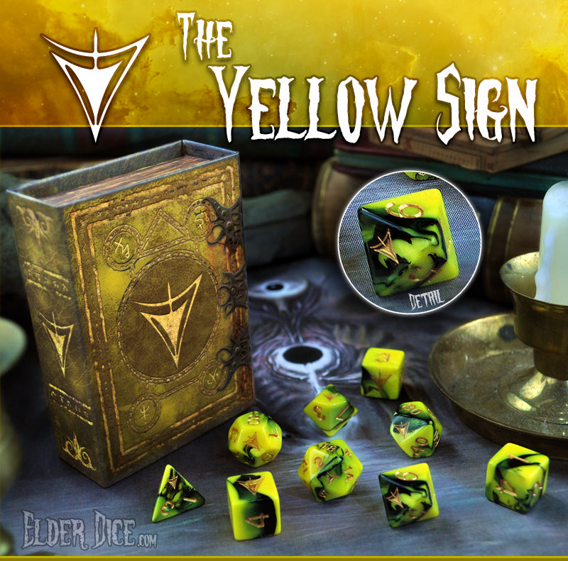Yellow Sign Prototype Elder Dice Giveaway – Infinite Black