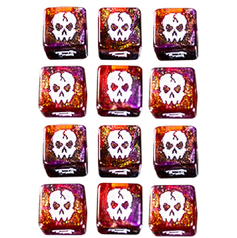 1UP-Dice Cackling Skull 12d6 Set – Infinite Black