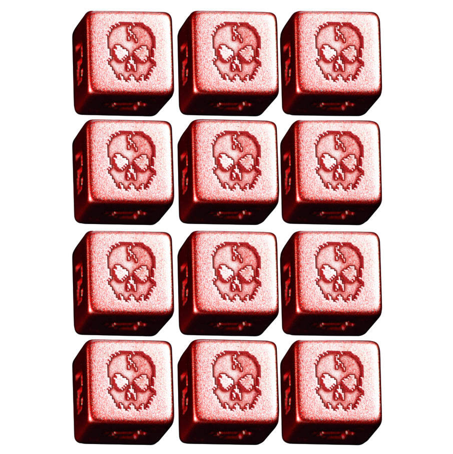 1UP-Dice Cackling Blood Skull 12d6 Set – Infinite Black