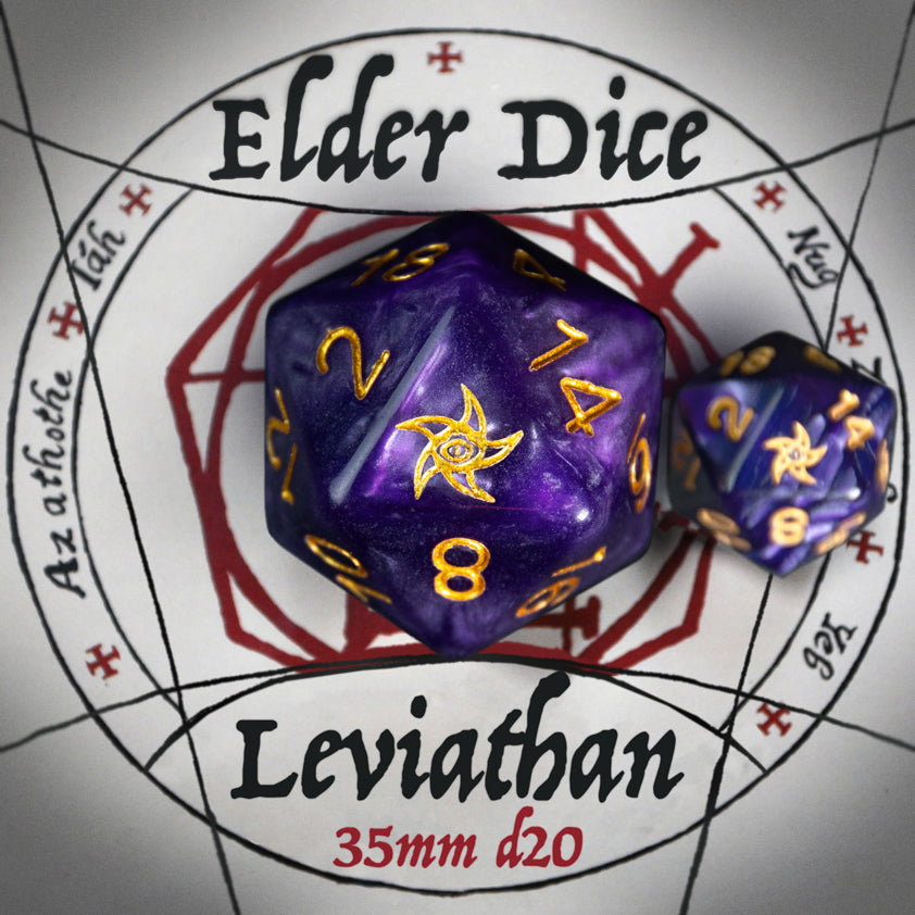 Leviathan d20 Astral Elder Sign - Mystic Purple with Gold paint ...