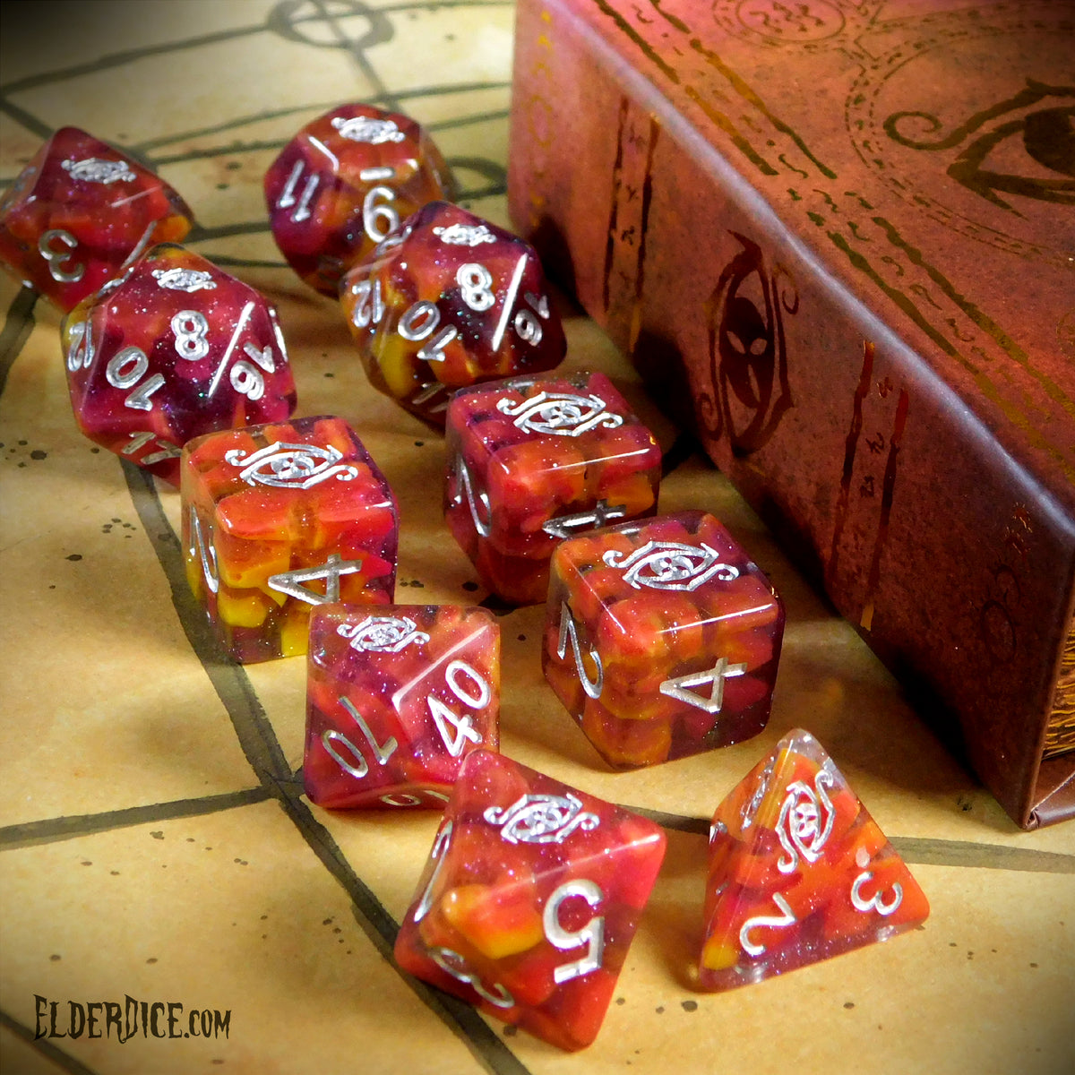 Eye of Chaos Elder Dice - Mythic Night Fire Edition – Infinite Black